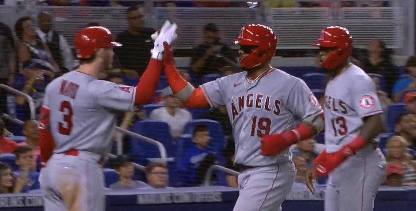 Angels score 5, win in Miami - Crashing the Pearly Gates